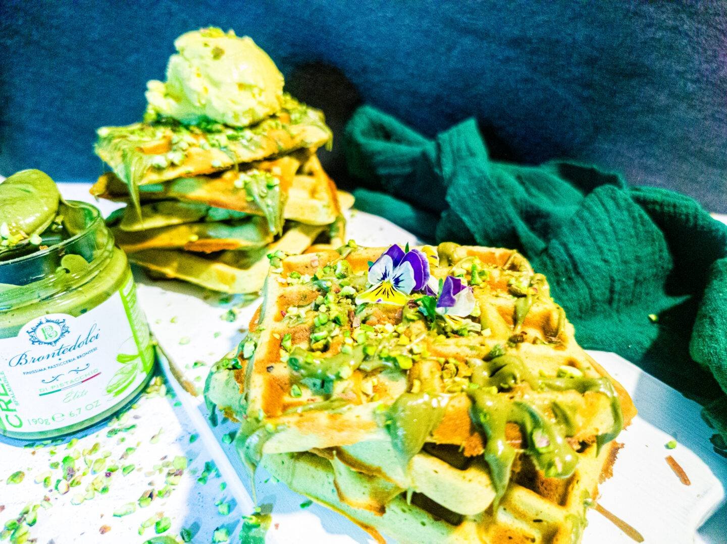Pistachio waffles - Simple Fresh Delicious